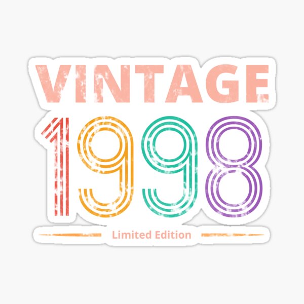 "Vintage 1998 Limited Edition" Sticker for Sale by csizmaziadesign ...