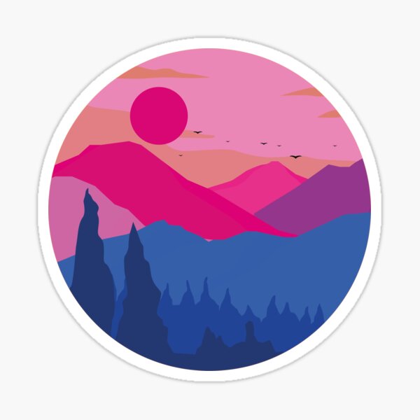 "subtle bi flag sticker , Bisexual Pride Round Sticker " Sticker for ...