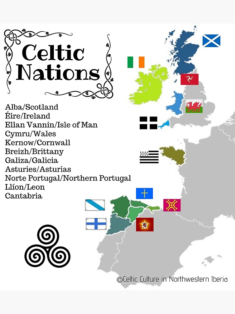 "Celtic Nations Map" Poster for Sale by NWIberiaCShop | Redbubble