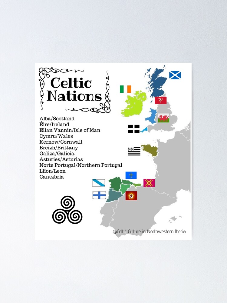 "Celtic Nations Map" Poster for Sale by NWIberiaCShop | Redbubble