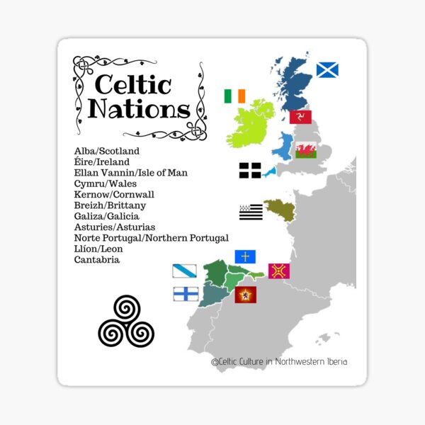 "Celtic Nations Map" Sticker for Sale by NWIberiaCShop | Redbubble