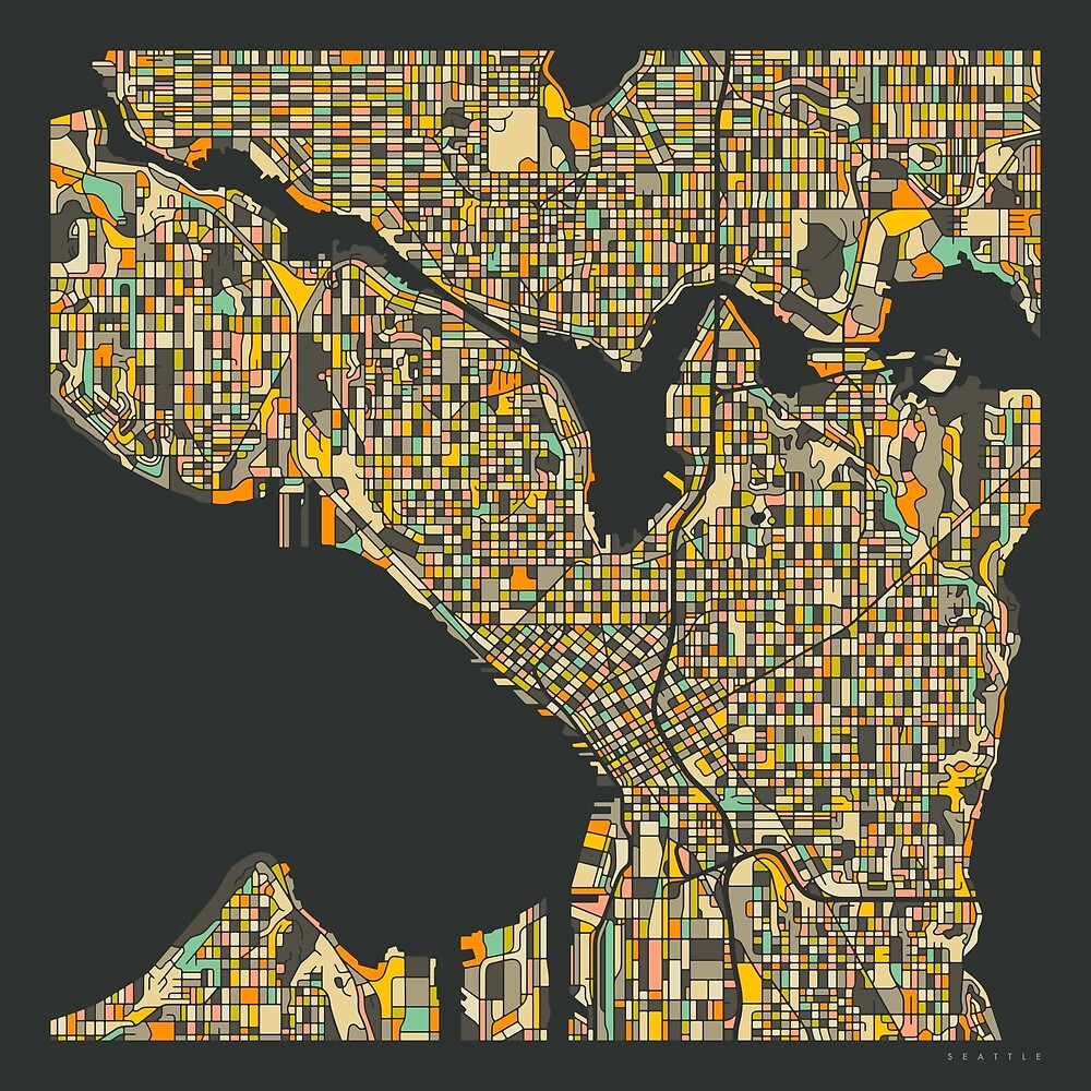 "SEATTLE MAP" by JazzberryBlue | Redbubble