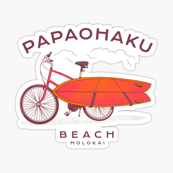 "Papaohaku Beach Molokai Vintage Surfing" Sticker for Sale by earth-sky ...