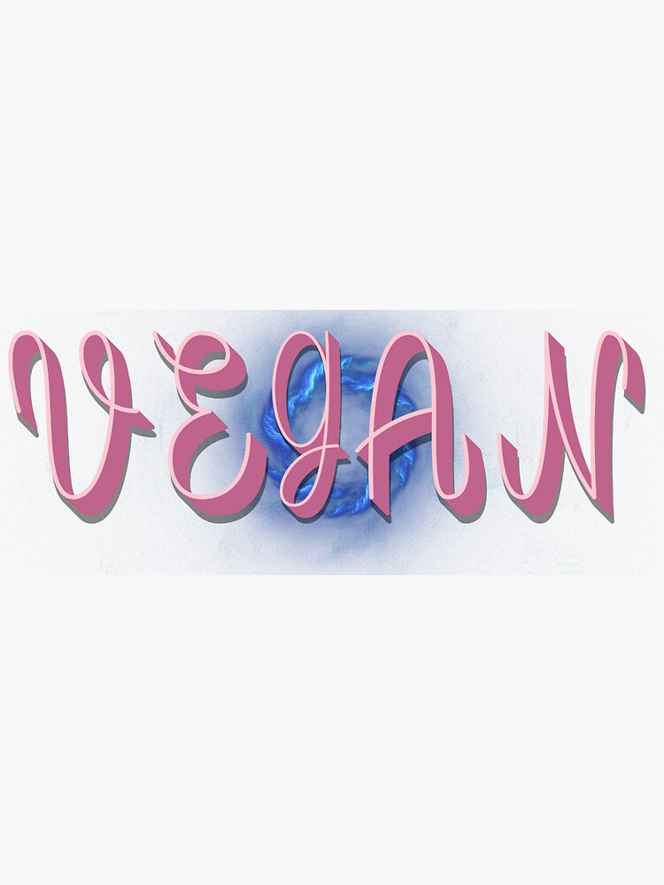 "Pink Vegan - Pink 3D Typography " Sticker for Sale by SBWorld | Redbubble