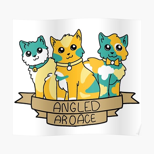 "Angled Aroace Cats" Poster for Sale by WeirdQueer | Redbubble