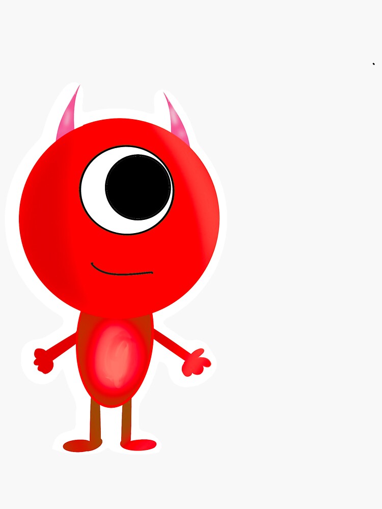 "Red monster sticker " Sticker for Sale by SquishStickers3 | Redbubble