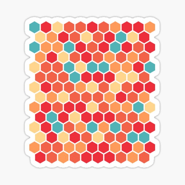 "Honeycomb Retro 1970s Hexagon" Sticker for Sale by moonbeauty | Redbubble