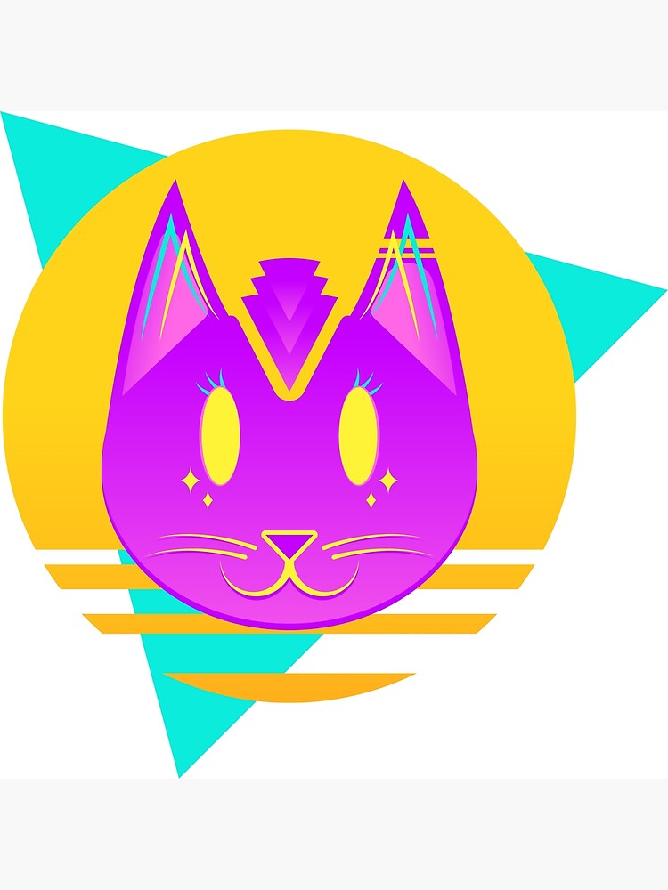 "Synthwave / Retrowave Cat" Poster for Sale by Shpentzy | Redbubble