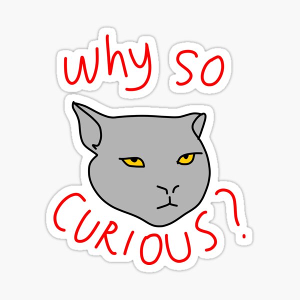 "why so curious cat" Sticker for Sale by Yeaha | Redbubble