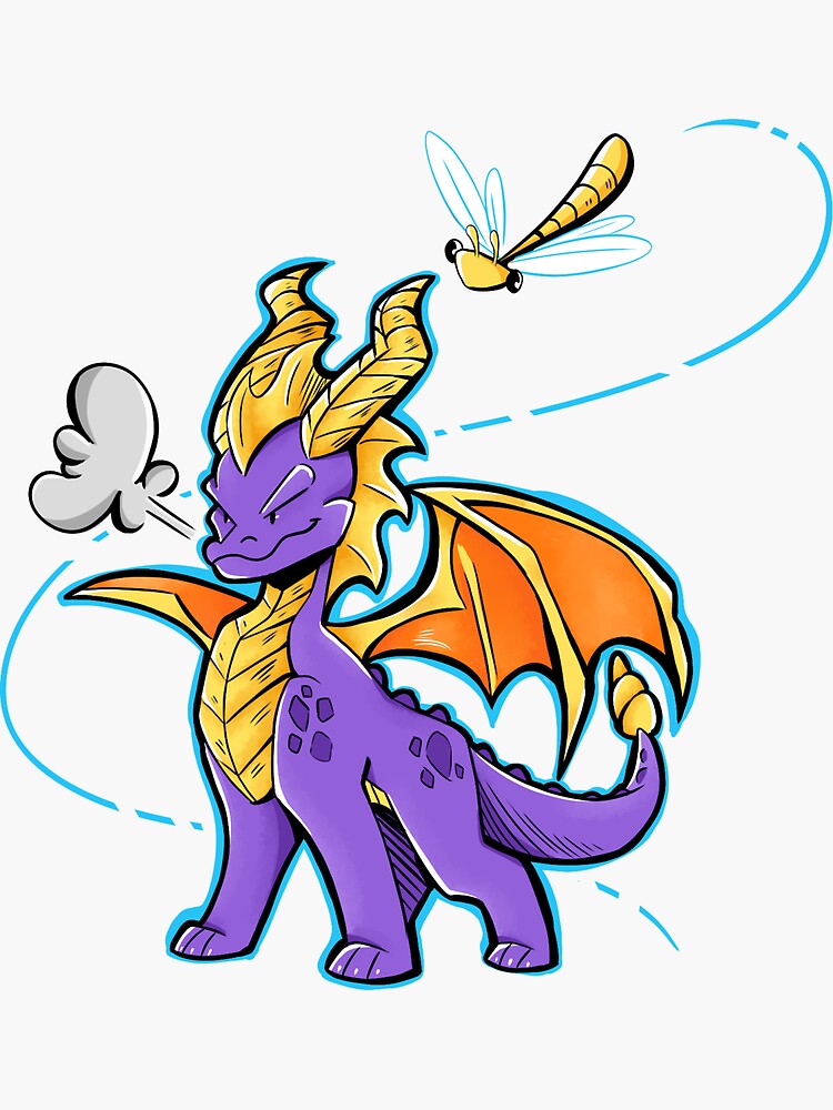 "Spyro and Sparx Sticker" Sticker for Sale by Oli-gib | Redbubble