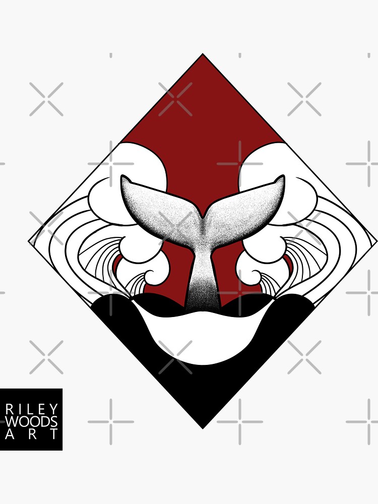 "Whale Watcher" Sticker for Sale by WoodsWorkshop | Redbubble