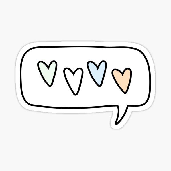 "Subtle Unlabeled Pride Flag Hearts Speech Bubble" Sticker for Sale by ...