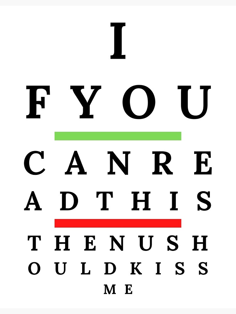 "Funny Eye Test Chart For Ophthalmologist-If You Can Read This Then ...