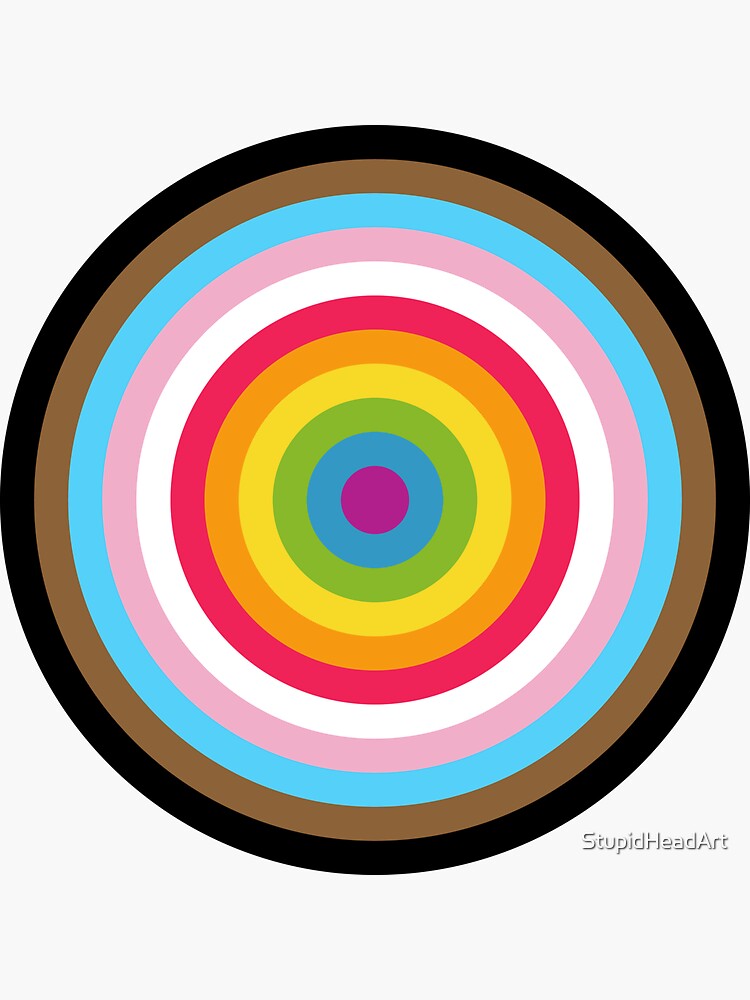 "Progressive Rainbow Pride Flag Roundel" Sticker for Sale by ...