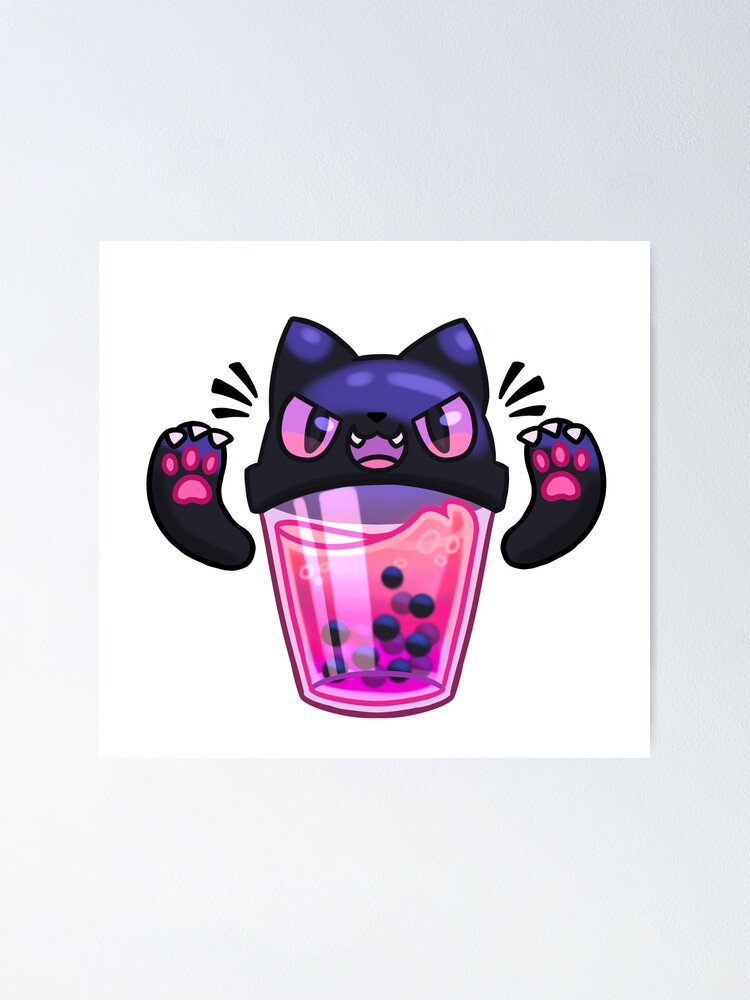 "Kitty Boba" Poster for Sale by whizmii | Redbubble