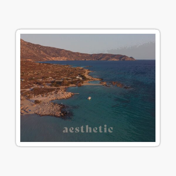 "aesthetic, aerial view at island, Crete" Sticker for Sale by keenbe ...