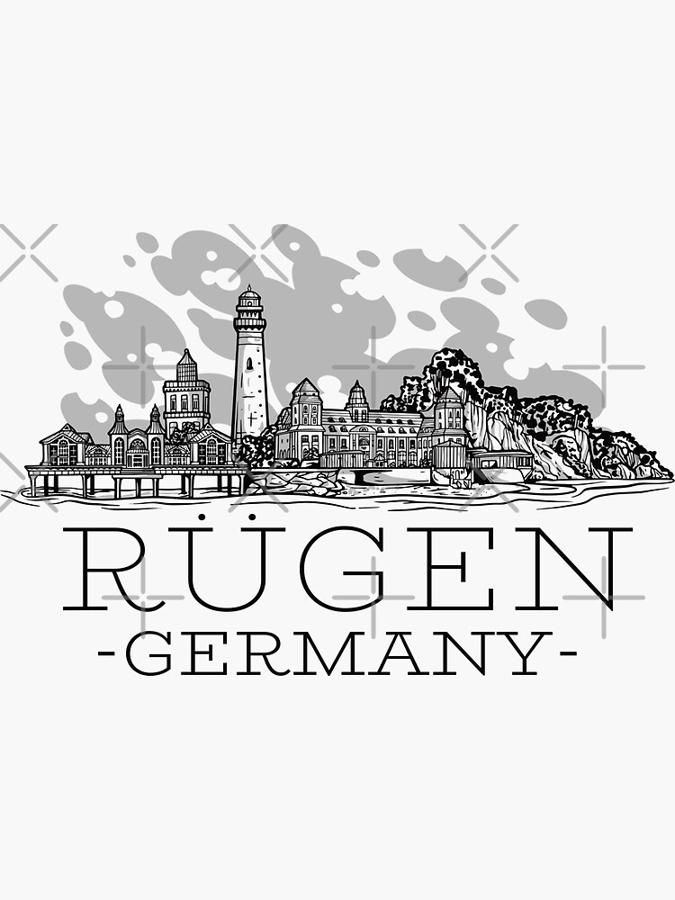 "Rugen Germany Skyline" Sticker for Sale by Uhhnad | Redbubble