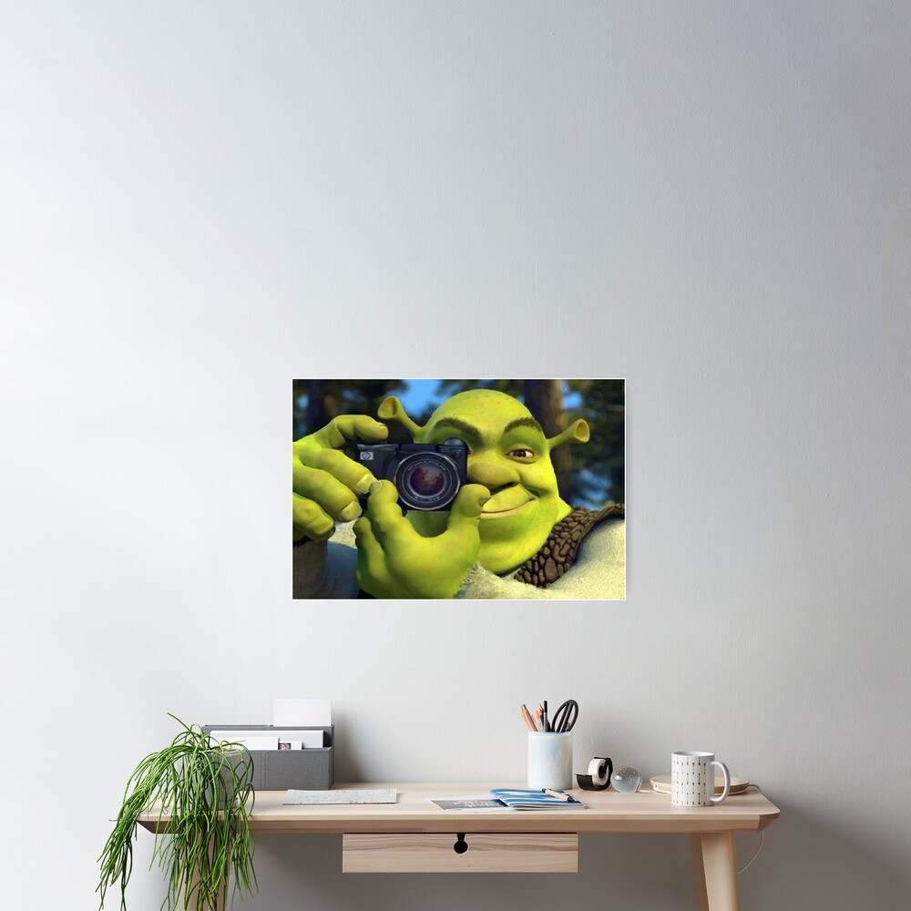 "Shrek caught in 4k camera meme" Poster for Sale by cloudwaifu | Redbubble