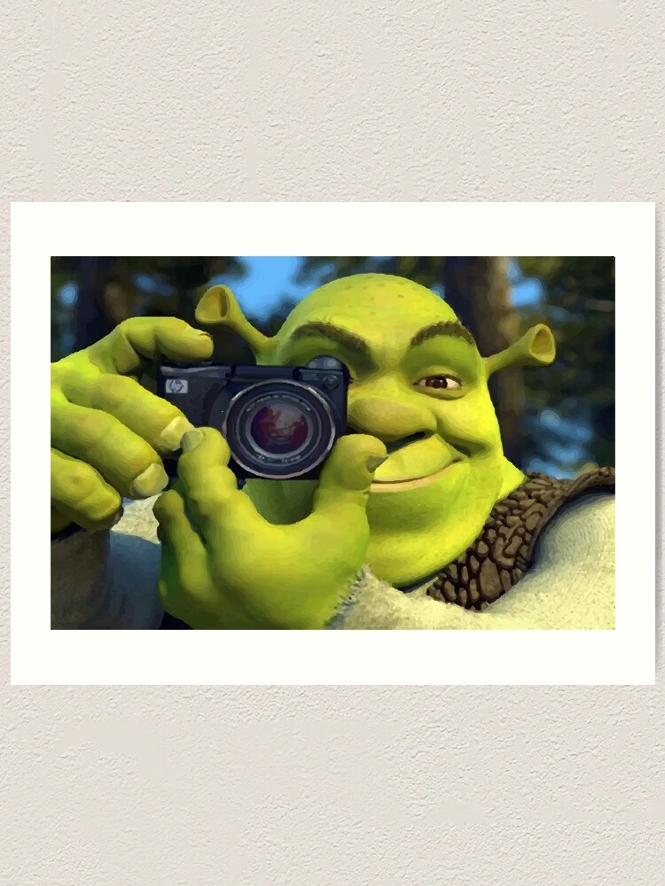 "Shrek caught in 4k camera meme" Art Print for Sale by cloudwaifu ...