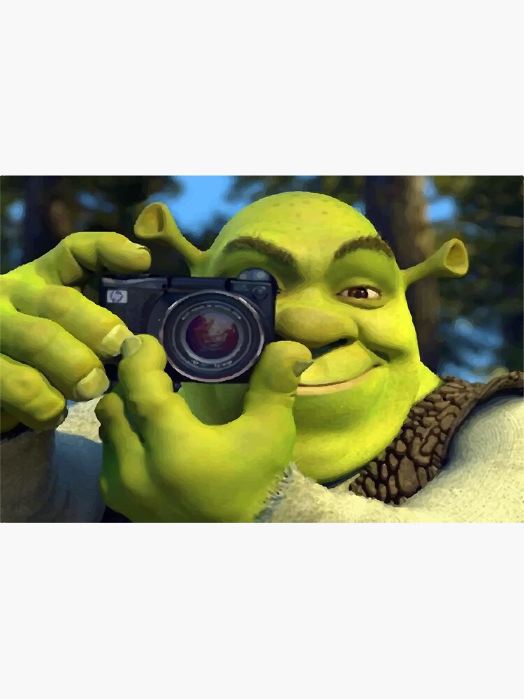 "Shrek caught in 4k camera meme" Sticker for Sale by cloudwaifu | Redbubble