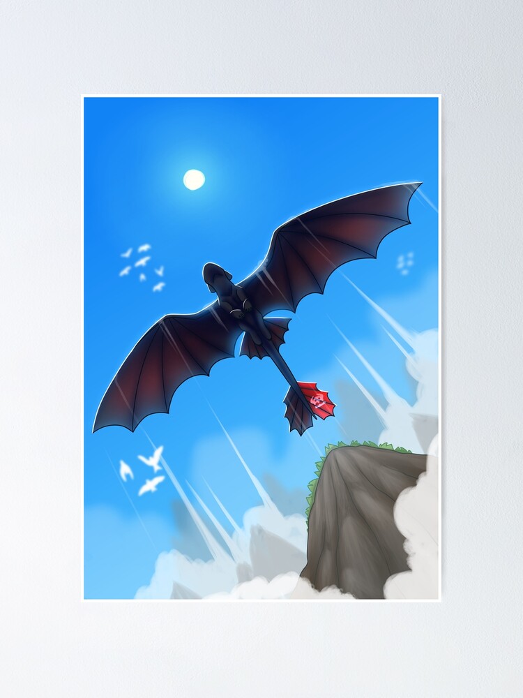 "Soaring Toothless" Poster for Sale by whizmii | Redbubble
