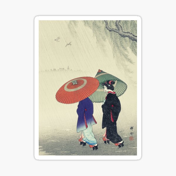 "Women in the Rain" Sticker for Sale by peacelilyflower | Redbubble