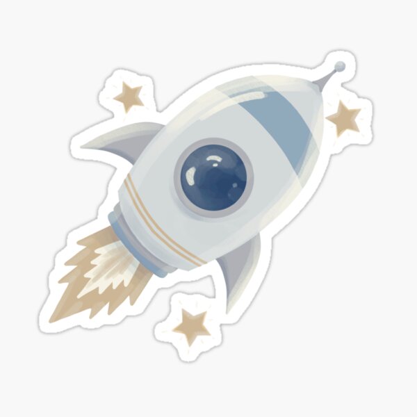 "Rocket ship stars" Sticker for Sale by ArtGiftsStudio | Redbubble