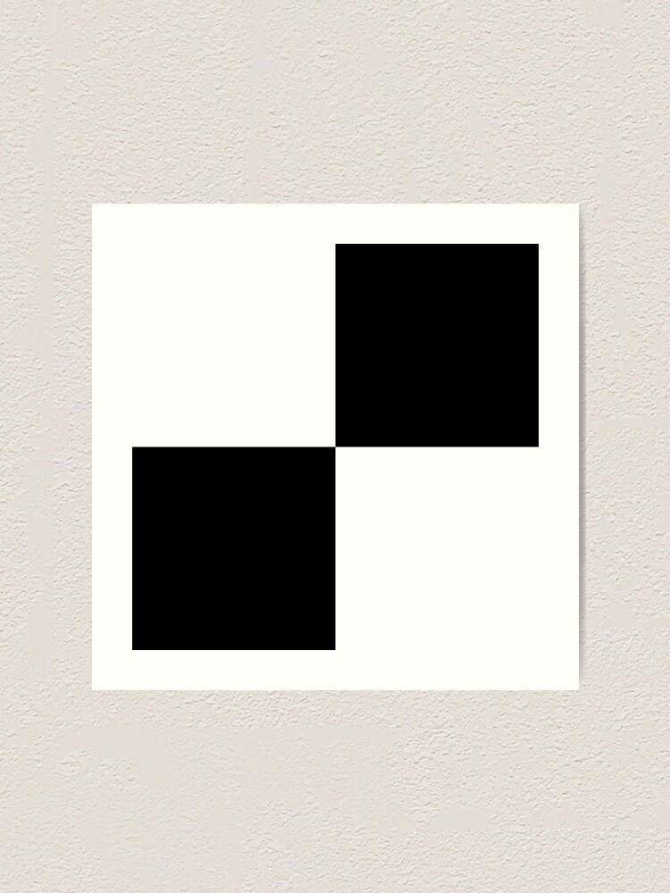 "Checker tile 2 tone white black white Retro Mod Roundel" Art Print for ...