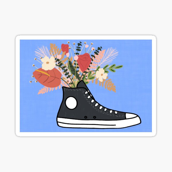 "High Top Shoe - Boho Floral Arrangement " Sticker for Sale by ...