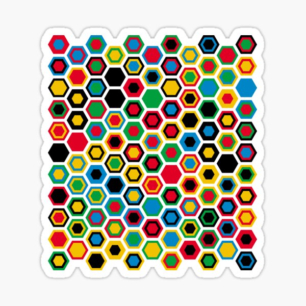 "Hexagonal Pattern in Olympic Games Colors" Sticker for Sale by joheit | Redbubble