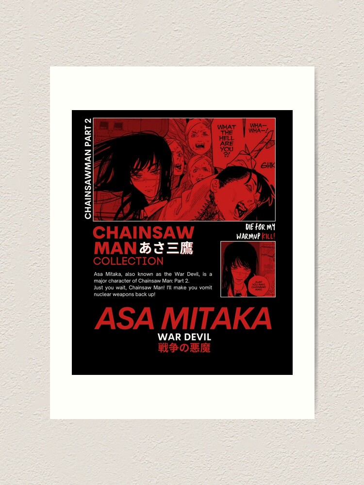 "Asa Mitaka War Devil / Chainsaw Man " Art Print for Sale by ts2gamer22 ...