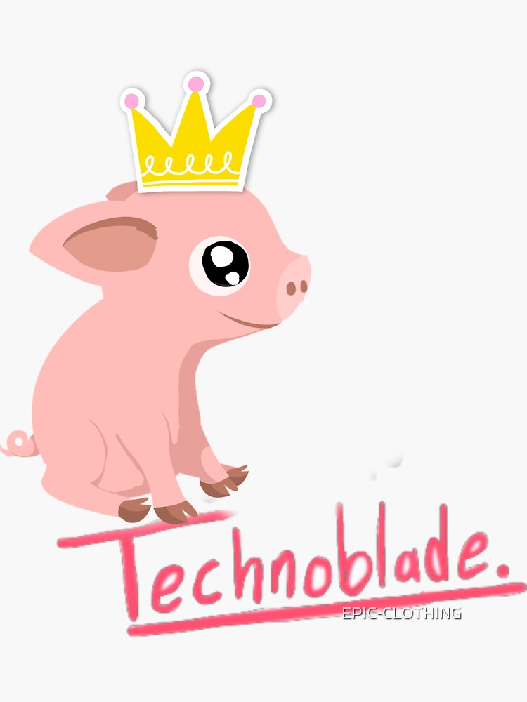 "Techno blade the poor pig" Sticker for Sale by Epic-Clothing | Redbubble