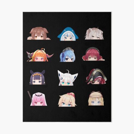 Lámina rígida «HoloMyth Mascots pack - Hololive ,Top peeker sticker set ...