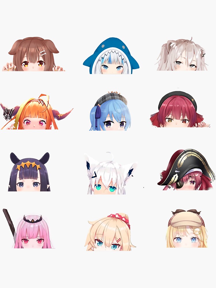 "HoloMyth Mascots pack - Hololive ,Top peeker sticker set Vtuber ...