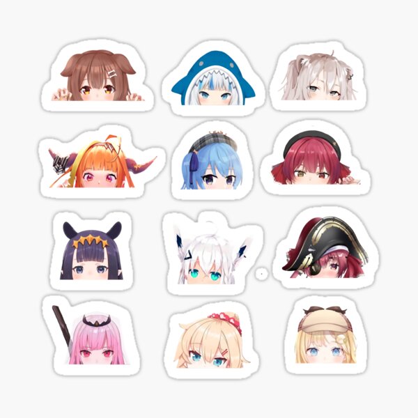 "HoloMyth Mascots pack - Hololive ,Top peeker sticker set Vtuber ...