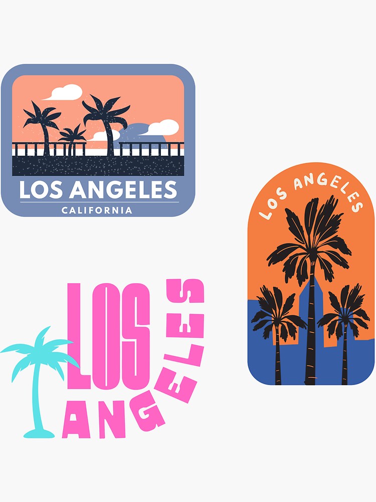"Los Angeles Pack" Sticker for Sale by Landmark-Tees | Redbubble