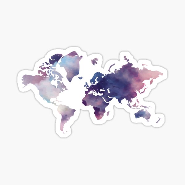 "World Map" Sticker for Sale by PurpleRange | Redbubble