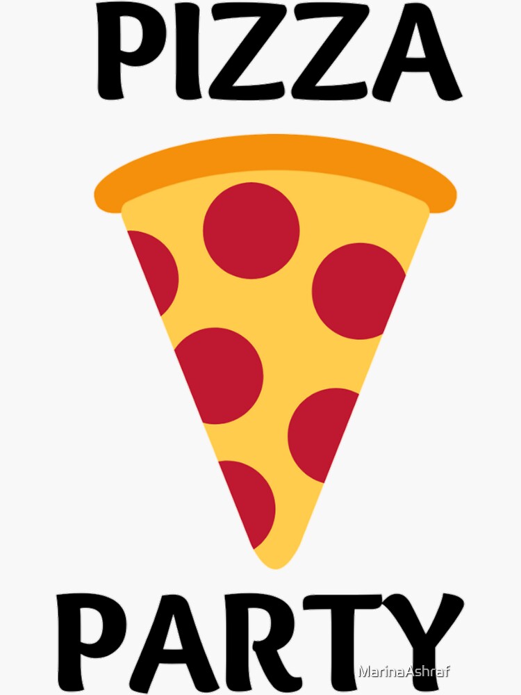 "Pizza party" Sticker for Sale by MarinaAshraf | Redbubble