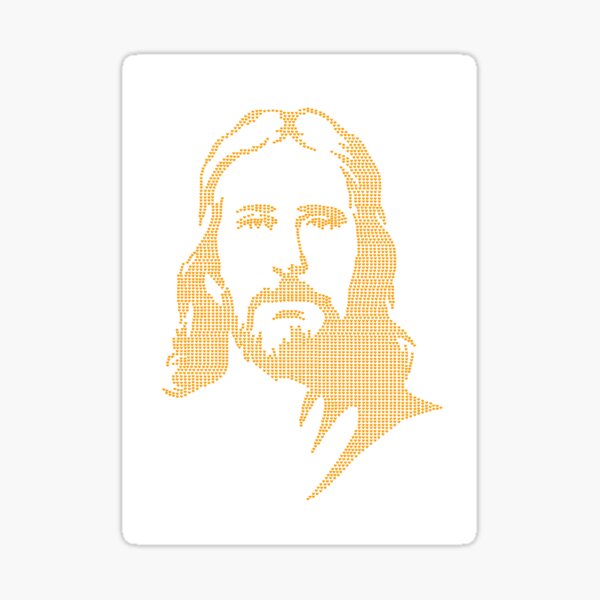 "Jesus Portrait With Gold Hearts - Jesus Face" Sticker for Sale by ...