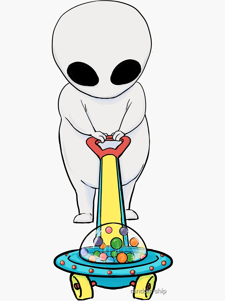 "alien push toy" Sticker for Sale by random-ship | Redbubble