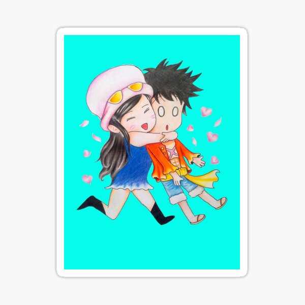 "chibi luffy and nico robin" Sticker for Sale by rockuseven | Redbubble