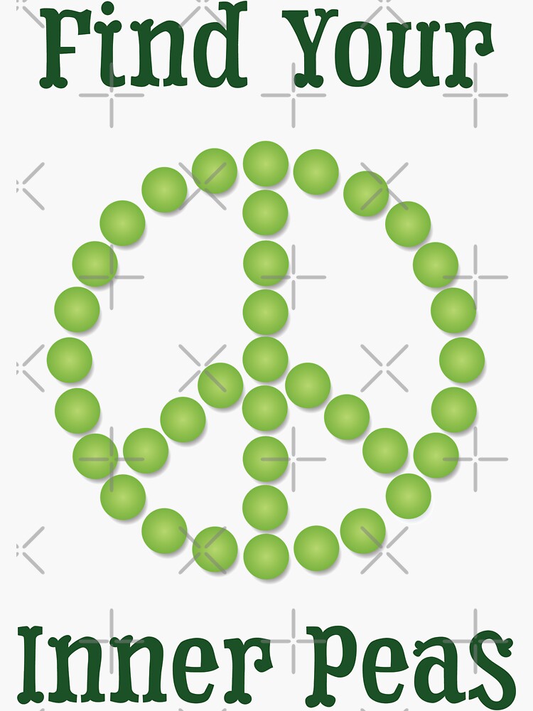 "Find Your Inner Peas" Sticker for Sale by Utbigmike | Redbubble