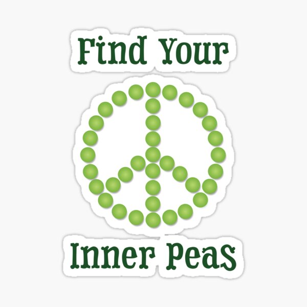 "Find Your Inner Peas" Sticker for Sale by Utbigmike | Redbubble