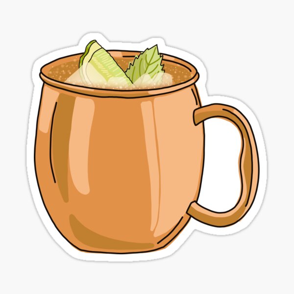 "Moscow Mule Copper Mug Cocktail Drink" Sticker for Sale by ...