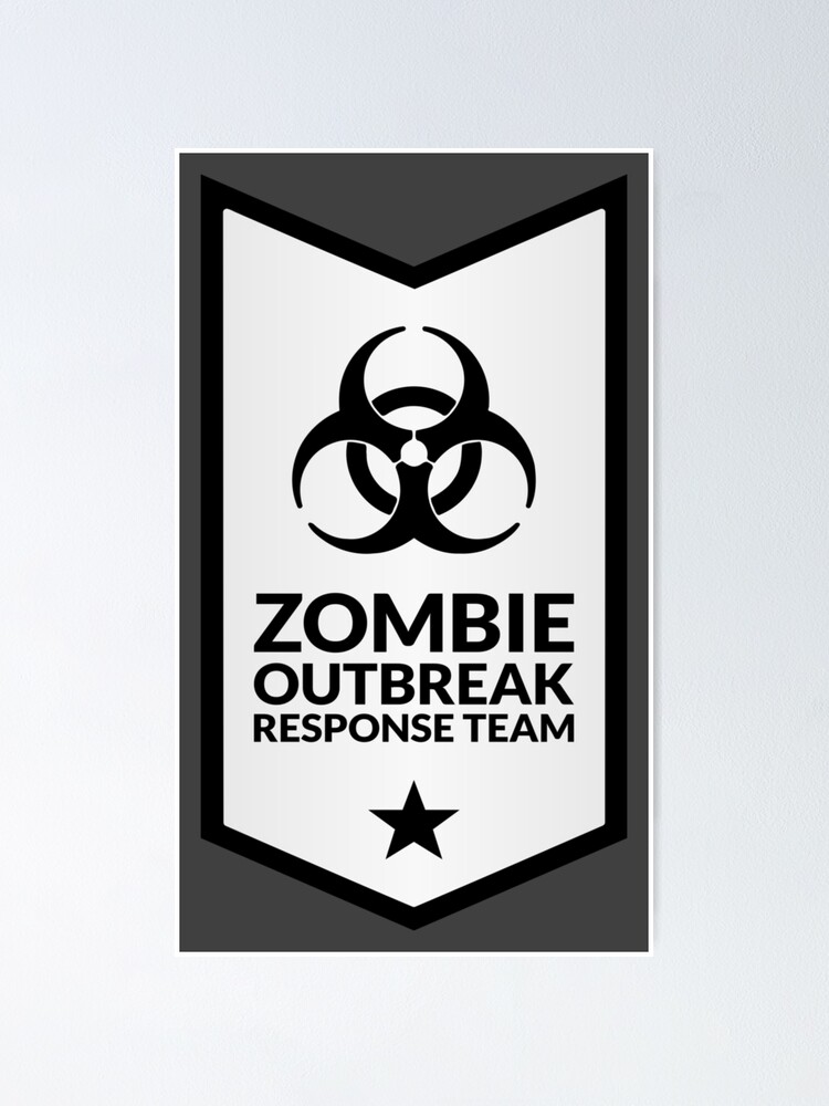"Zombie Response Team (Biohazard / Banner / Weiß)" Poster von ...