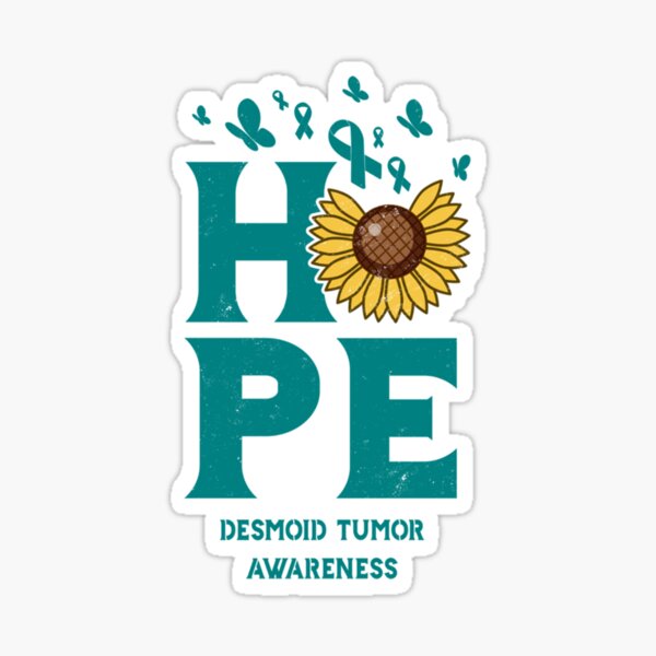 "Desmoid Tumor Awareness Teal Ribbon Sunflower Hope" Sticker for Sale ...