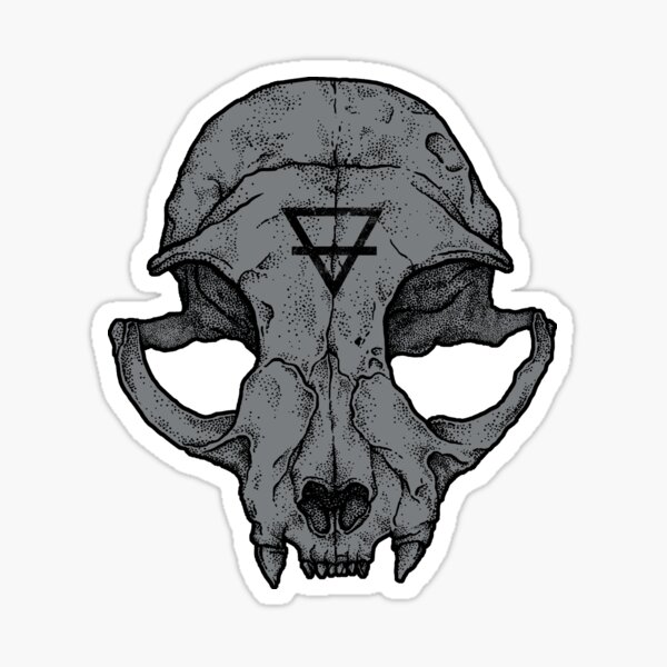"Cat Skull" Sticker for Sale by deniart | Redbubble