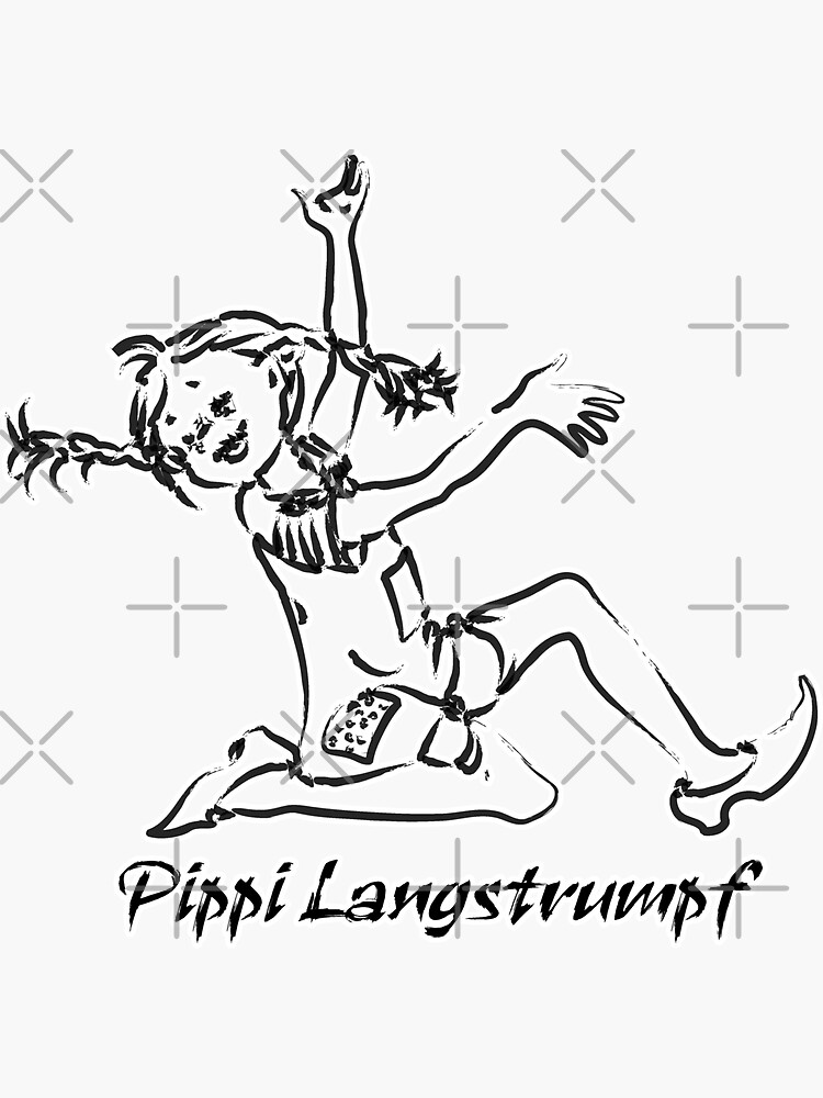 "pippi langstrumpf" Sticker for Sale by grassgold | Redbubble