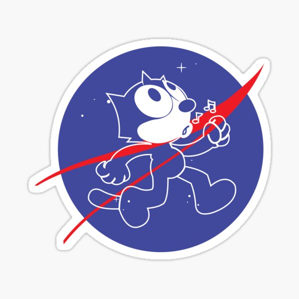 "April Maze Into Space Nasa Felix The Cat Music Classic" Sticker for ...
