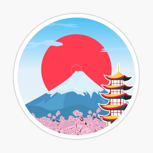 "MTN FUJI JAPANESE SCENERY TRI BLEND " Sticker for Sale by Mufidadissa ...